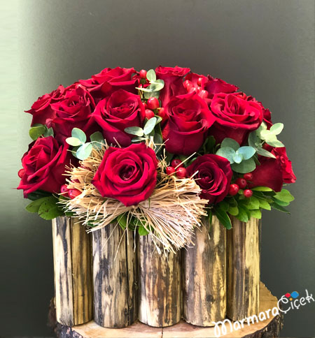 Kütükte Kırmızı Güller